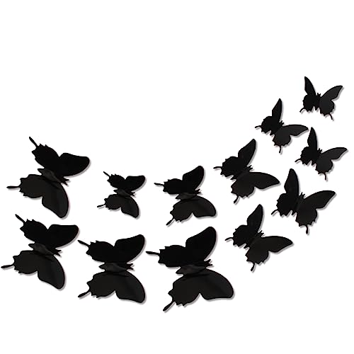 Jenbode 3D Butterfly Wall Decor 12 Pcs, Butterfly Decorations for Butterfly Birthday Decorations Butterfly Party Decorations Cake Decorations, Removable Wall Stickers Room Decor for Kids Nursery Classroom Wedding Decor