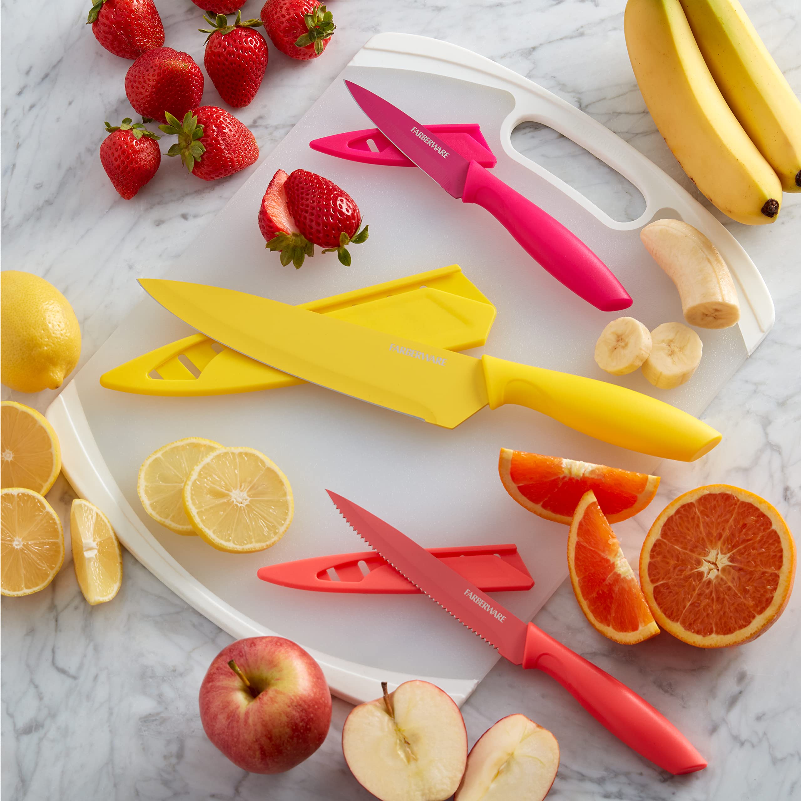 Farberware Nonslip Cutting Board, 11x14 Inch, Translucent White