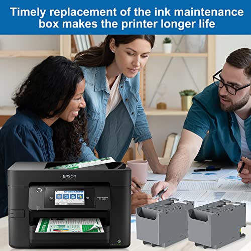 Osinkjet T6715 T6716 Ink Maintenance Box Remanufactured for Workforce Pro WF-3820 WF-4730 WF-C5790 WF-C5710 WF-4820 WF-4830 WF-M5299 WF-M5799 WF-C5290 WF-4740 ET-8700 EC-4040 EC-4030 Printer(2 Pack)