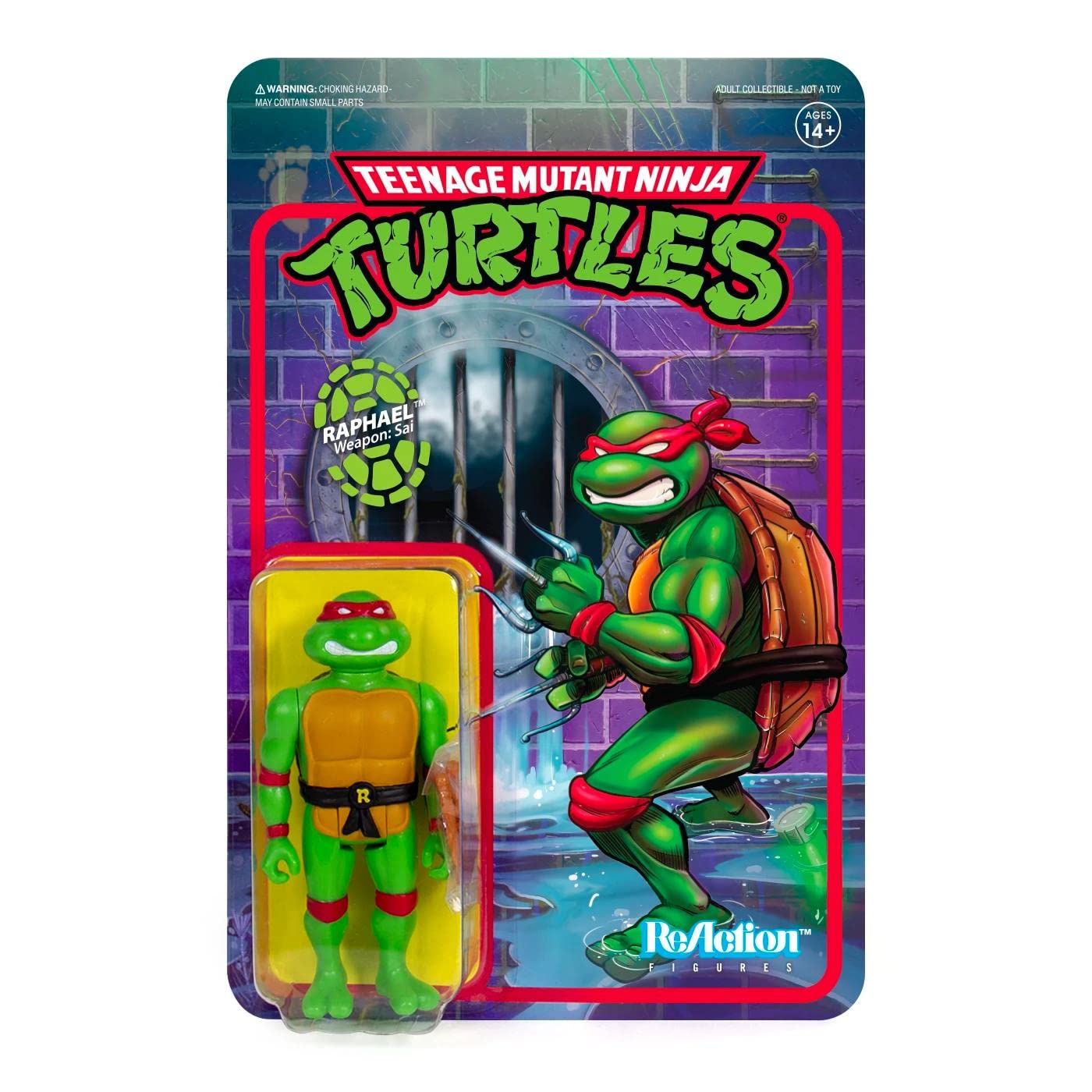 Super7 Teenage Mutant Ninja Turtles Raphael 3.75 in Reaction Figure