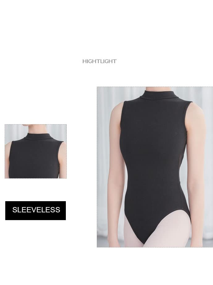 DanceForma High Neck Ballet Leotards for Women with an Open Oval Shape Back Skwodico LEW2201 (M)