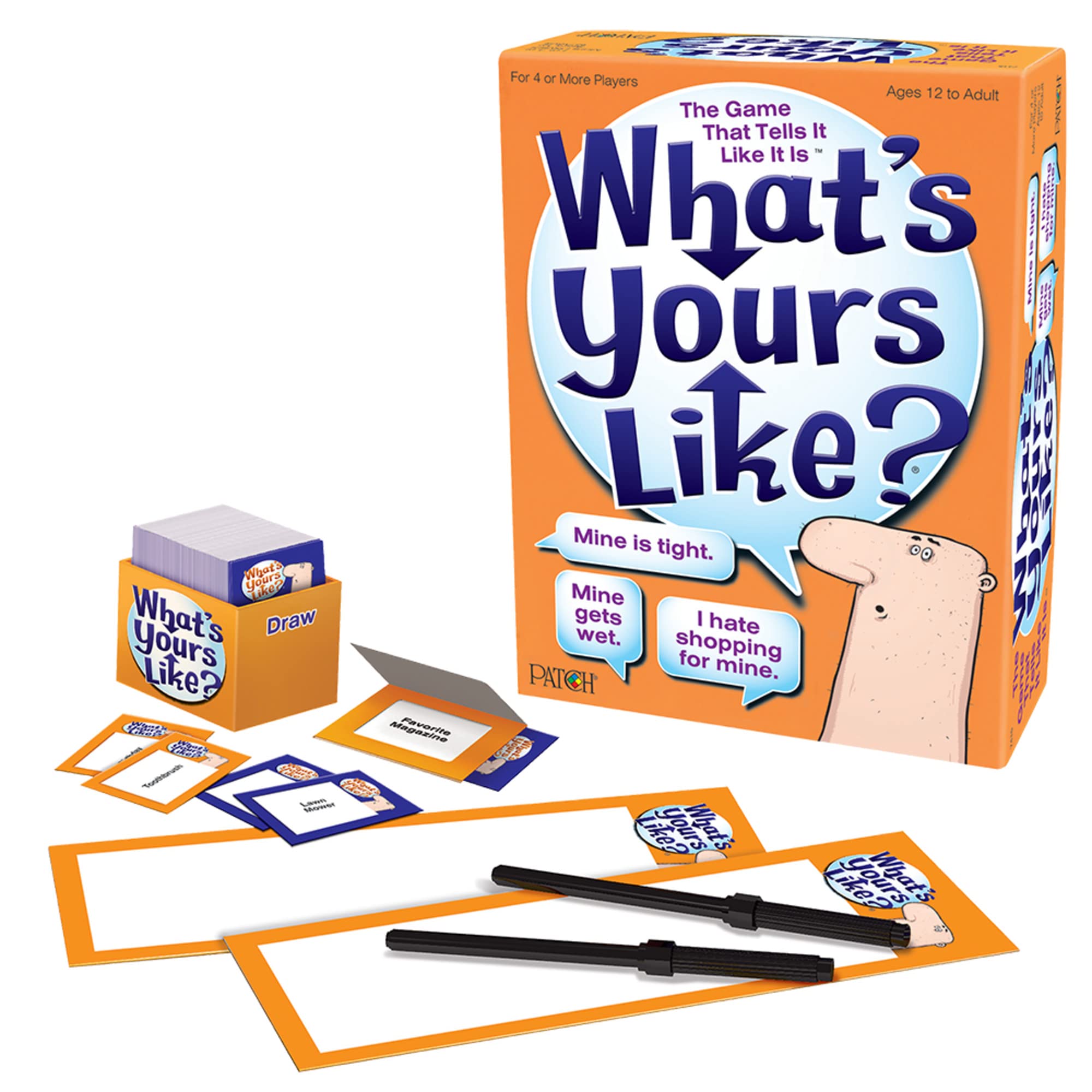 PlayMonster What's Yours Like? β Hilarious Party Card Game β Describe What Your Guess Word is Like β Ages 12+