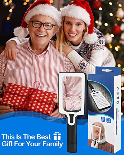 Magnifying Glass with 50 LED Light - 3X 10X Handheld Magnifier Rectangular Magnifying Glasses with Touch Switch Reading Magnifiers for Seniors Books Small Print Coins Exploring Crafts