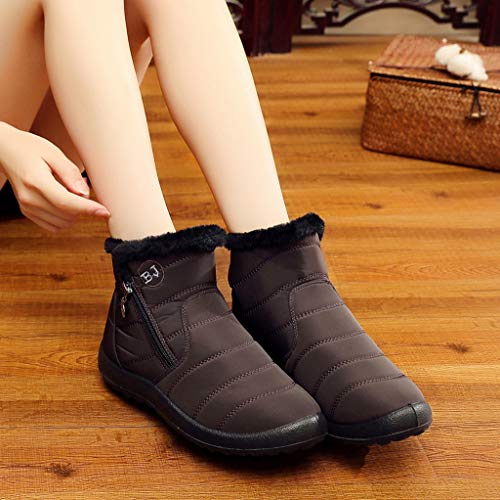 FASDNENDYS Women Snow Boots Warm Waterproof Ankle Cotton Short Women's Botas Winter Snow Nylon Boots Shoes Women's Boots Womens Snow Boots Quilted