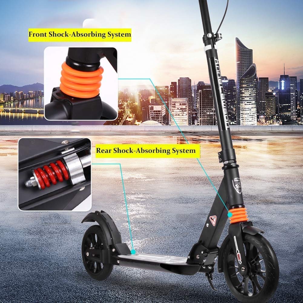 SZNWJ ygqtbc Kick Scooter for Adults, Teens | Foldable, Lightweight w/Wheel Bearings | Height-Adjustable, Max Load (Color : White)