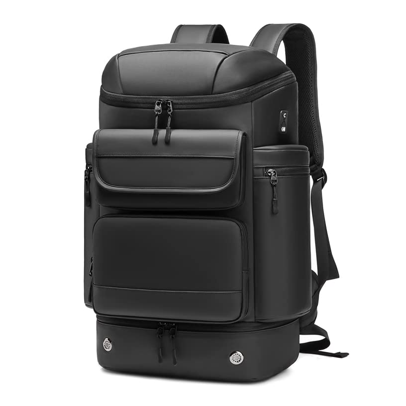 NASKVOWT Men travel backpack, gym backpack with shoe compartment, travel bag with shoe compartment, travel backpack carry on with USB charging port, camping, outdoors trekking backpack