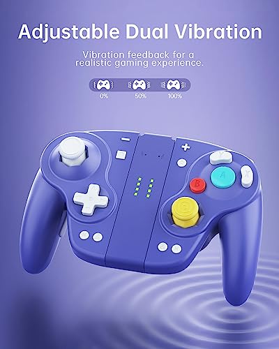 tenlox DOYOKY Joypad Controller for Switch/Switch OLED, Retro Gamecube Style Wireless Replacement, Switch Controllers with Replaceable Thumbsticks/Map Button/Turbo/6-Axis Gyro/Vibration