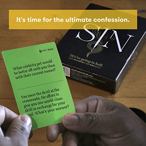 Truth or Drink: SIN Edition by Cut – Reveal Your Guilty Pleasures with 250+ Devilish Questions Inspired by The Seven Deadly Sins (Stand-Alone or Expansion Pack)