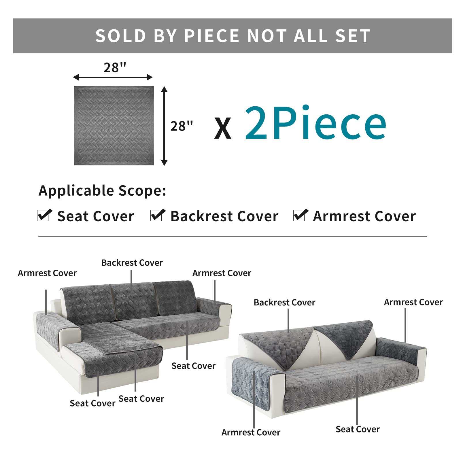 Deep Dream Couch Cover, Sectional Couch Covers, Sofa Covers for 3 Cushion Couch, Couch Cover for Dogs Pets Recliner Loveseat L Shaped, Anti-Slip Sofa Covers 36 x 94 Inch - Light Coffee(Only 1 Piece)
