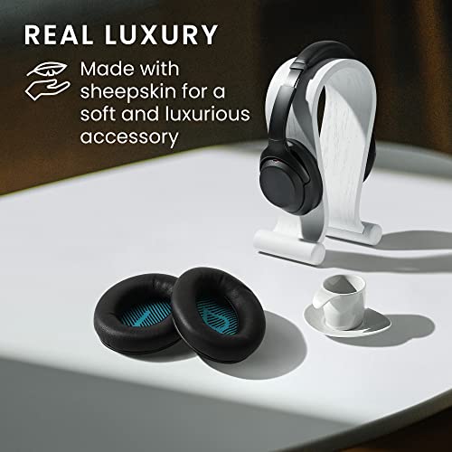 kwmobile Replacement Earpads Compatible with Bose Soundlink Around-Ear Wireless II - 2X Sheepskin Headphones Pads - Black