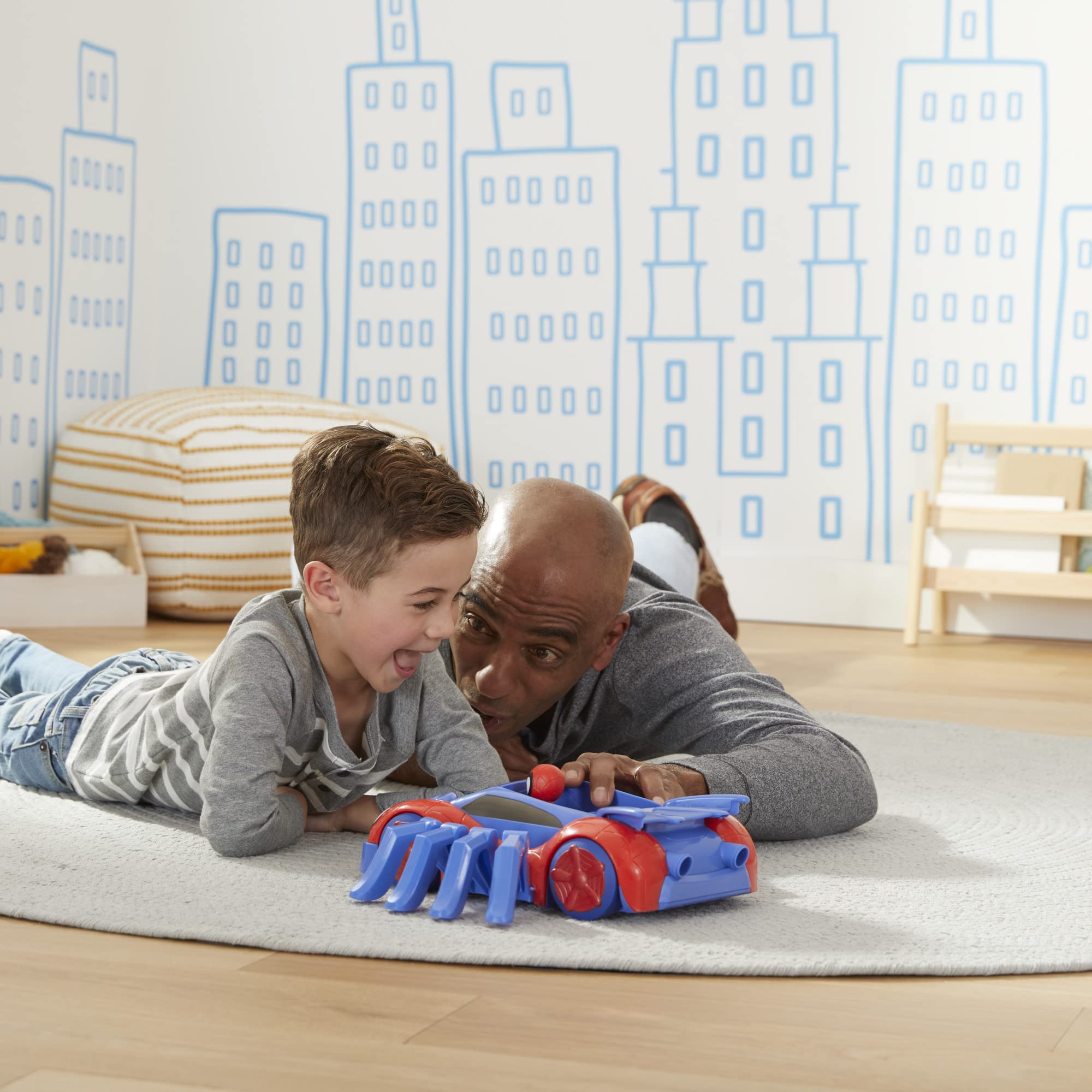 Spidey and His Amazing Friends Ultimate Web-Crawler, Spidey Stunner Feature and 4-Inch Marvel Spidey Figure, Ages 3 and Up