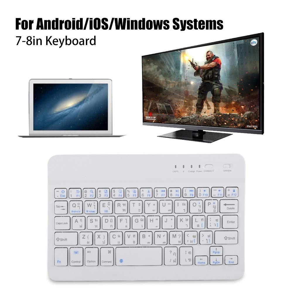 Thai Language Ultra Slim Bluetooth Keyboard Suitable for Android/iOS/Windows Systems.