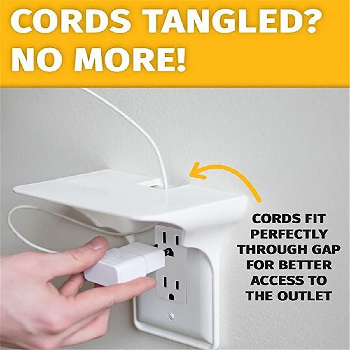 GENERIC Outlet Shelf Wall Holder,Bathroom Wall Shelf up to 10lbs Standard Vertical Duplex Wall Shelf Organizer for Smart Home Decor Space Saving Power Tools, Toothbrush, White, Z5149