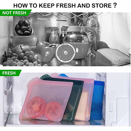 MAISON HUIS Silicone Sandwich Storage Bag, Extra Thick Reusable Silicone Sandwich Washable Bag, BPA Free Kitchen Storage Bag for Food, Leakproof(1PC,Blue)