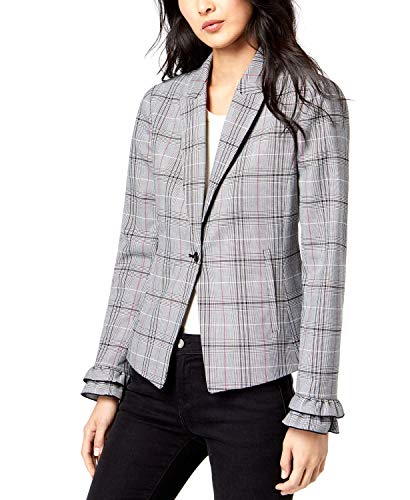Maison Jules Menswear Plaid Fitted One-Butt Black Combo XL