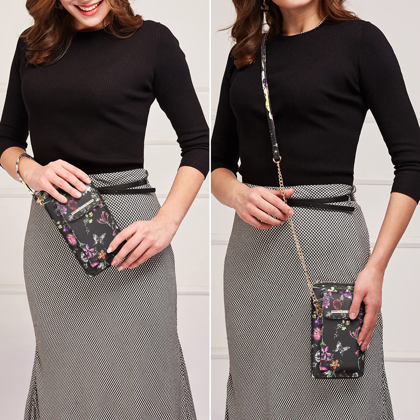 Dasein Crossbody Bag Phone Purse Handbag for Women Shoulder Bag Credit Card Wristlet Wallet with Multi Pockets