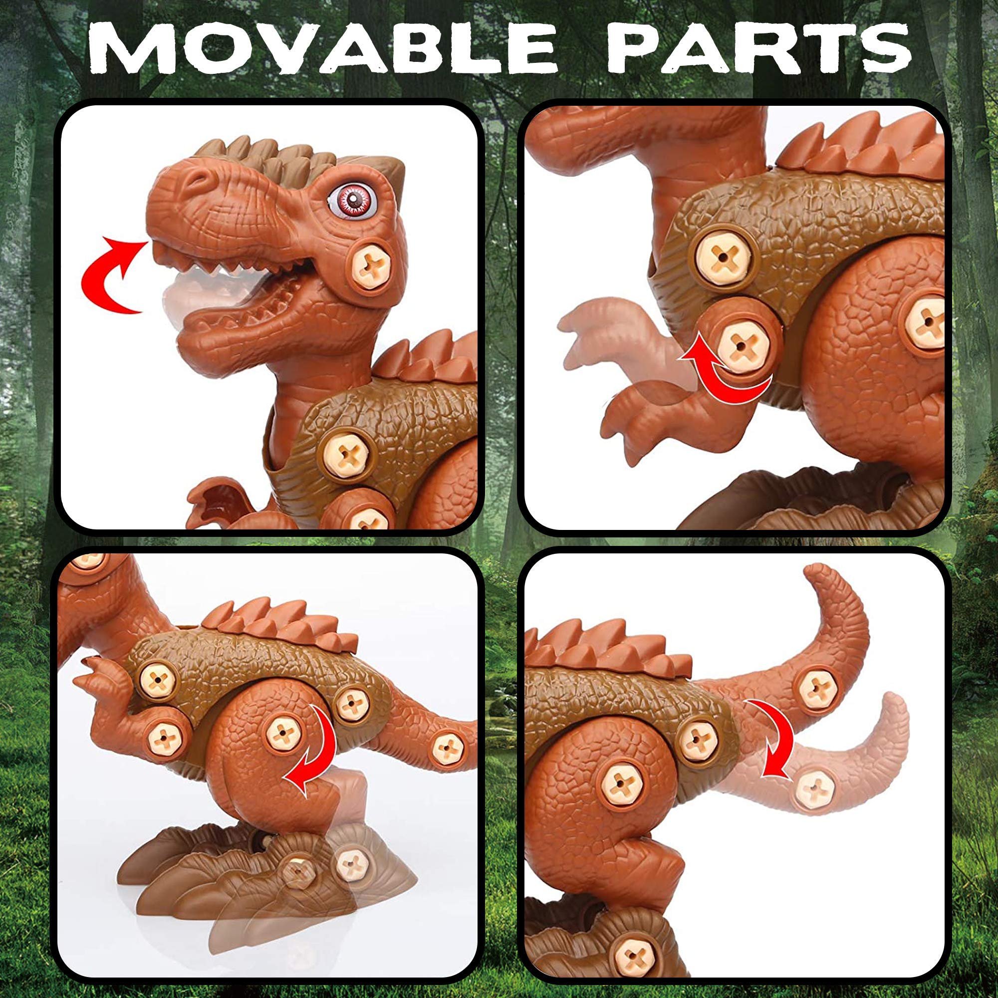 Take Apart Dinosaur Toys for Boys Building Toy Set with Electric Drill Construction Engineering Play Kit STEM Learning for Kids Girls Age 3 4 5 Year Old