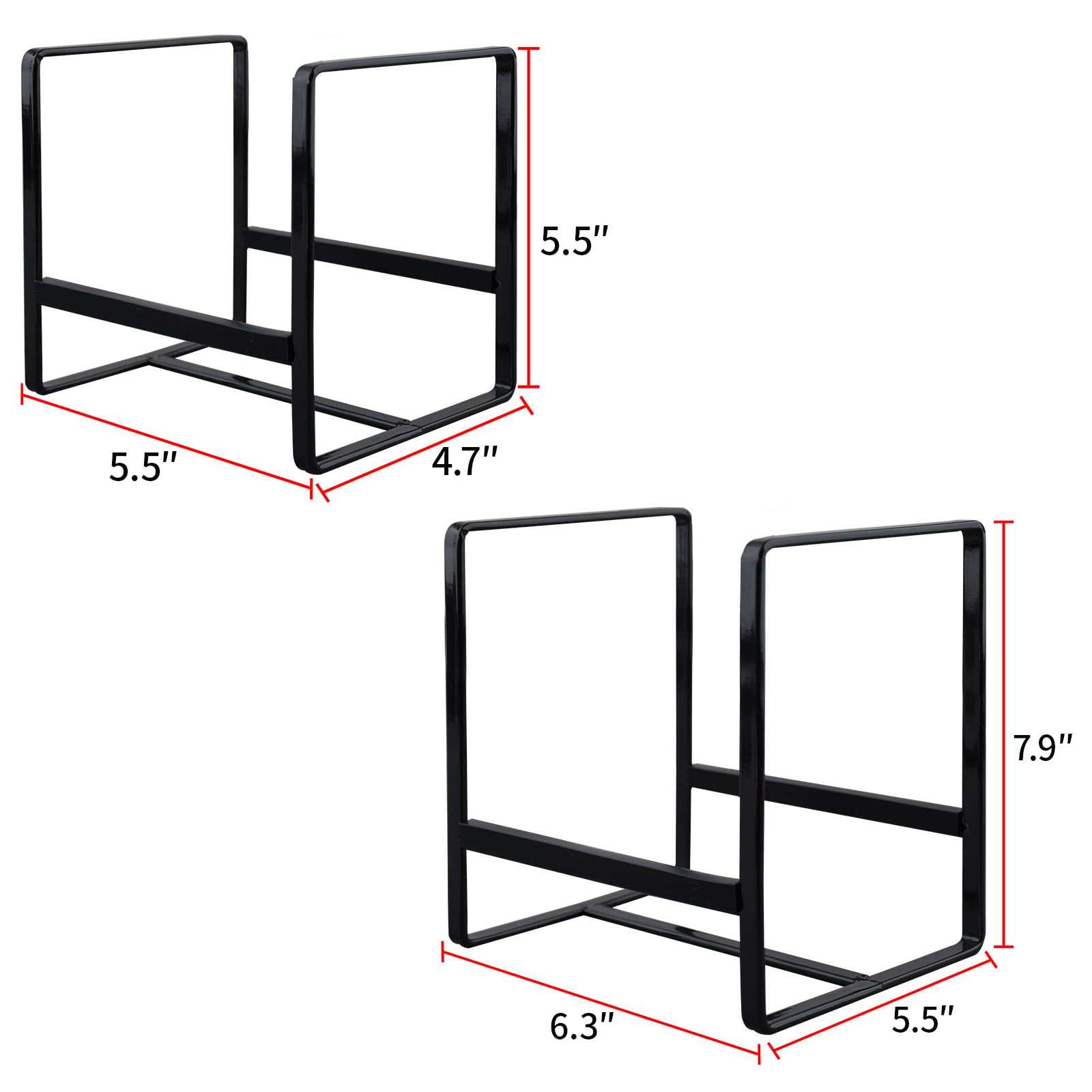 CUKE2BEET 3PCS Metal Plate Holder Organizer, Vertical Plate Rack Dish Organizer for Cabinet,Dish Storage Rack Drying Rack for Cupboard (1 Large and 2 Small, Black)