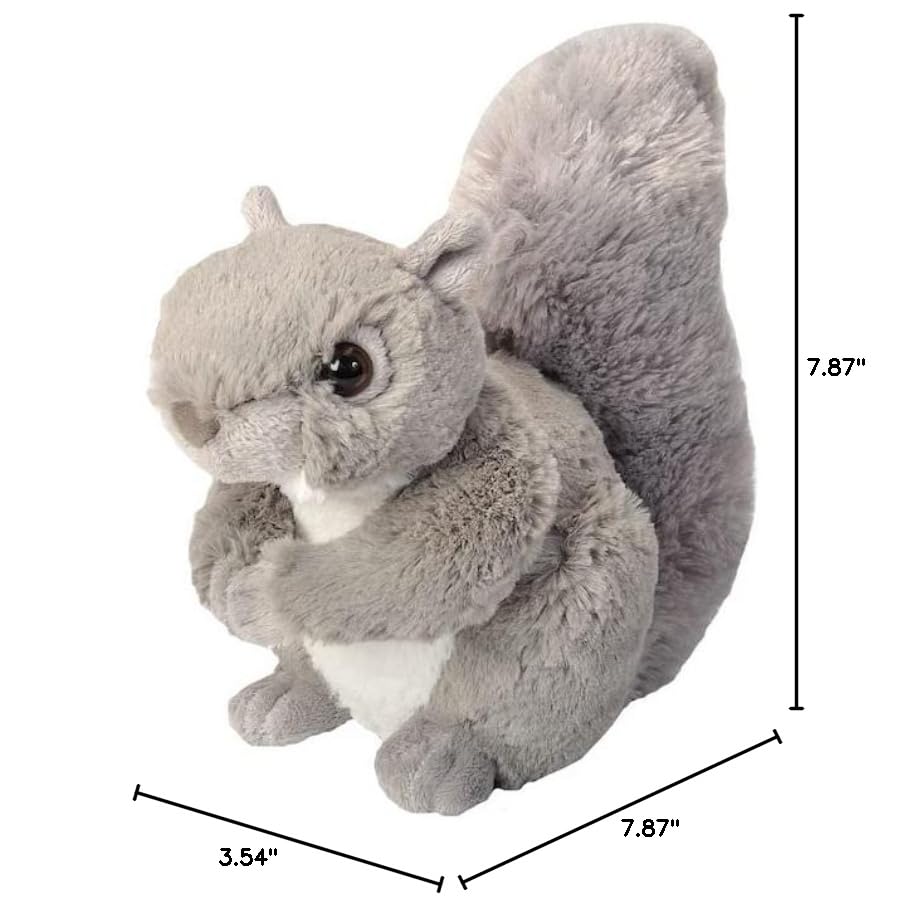 Wild Republic Squirrel Plush, Stuffed Animal, Plush Toy, Gifts for Kids, Cuddlekins 8 Inches