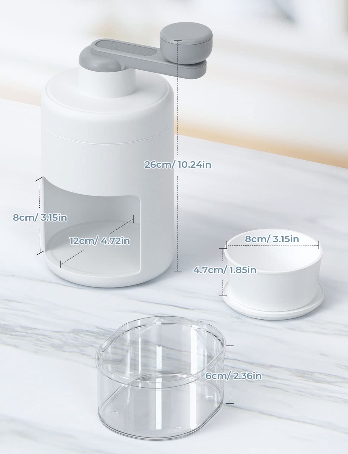 Ice Shaver Machine Portable Ice Crusher with Three Free Ice Cube Trays for Home Outdoors Use