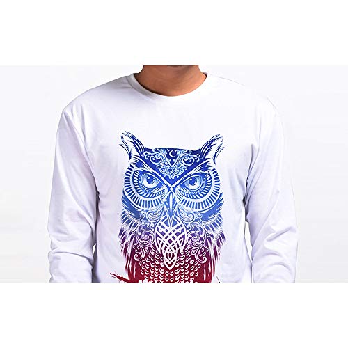 Sweatshirt for Men Thenlian Men's Autumn Casual 3D Print Hip Hop Long Sleeve Pullover Sweatshirt Top Blouse(White, L)