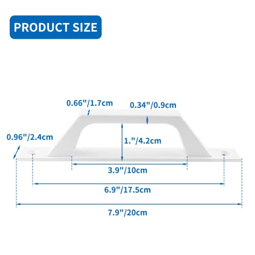 Jiozermi 2 Pack Sliding Barn Door Handle, 7.9 Inch Gate Door Handle, Aluminium Alloy Door Pull Handle for Sliding Barn Door Gate Cabinet Closet Drawer Garage Shed, Silver White
