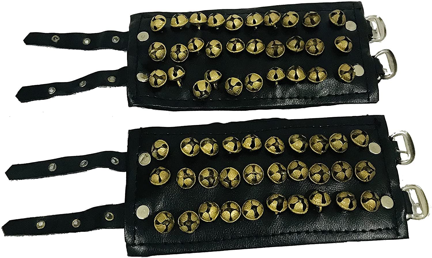 Dancing Ghungroo Kathak bells ankle bells Black leather pad pair Three Line Ghungroo (30+30) Kathak dance ghunghroo dancing brass bells (16 NO.) musical bells for classical dancers Bharatnatyam