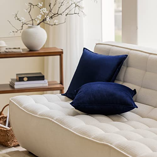 JIAHANNHA Decorative Navy Blue Throw Blanket,2PCS Navy Blue Throw Pillow Covers Very Soft Cozy for Sofa Couch Bed