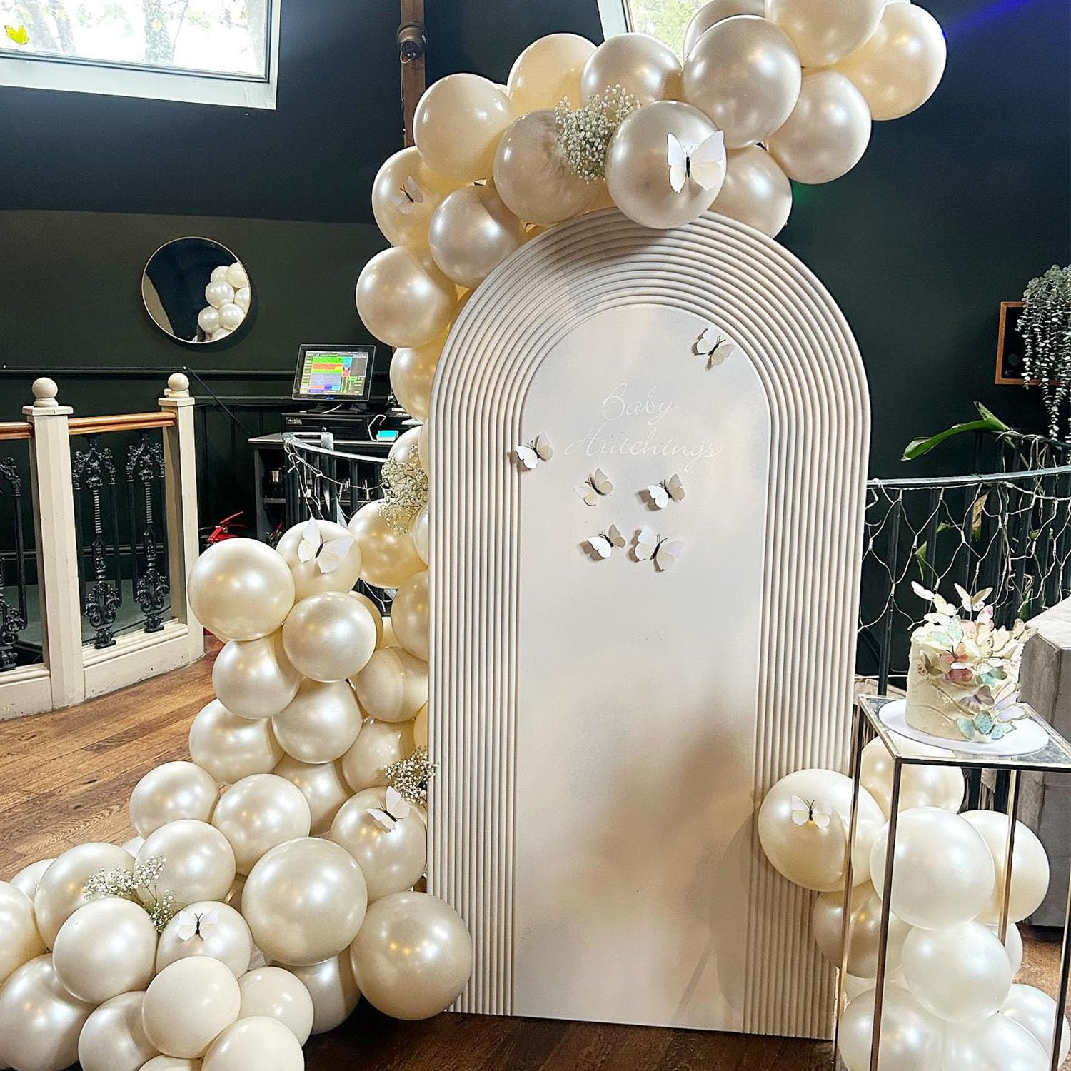 Pearl White Double-Stuffed Balloons Different Sizes 74Pcs 5/10/12/18 inch White Sand Pearl Ivory Boho Neutral Balloon Arch Garland kit for Wedding Bridal Baby Shower Birthday Anniversary Decorations