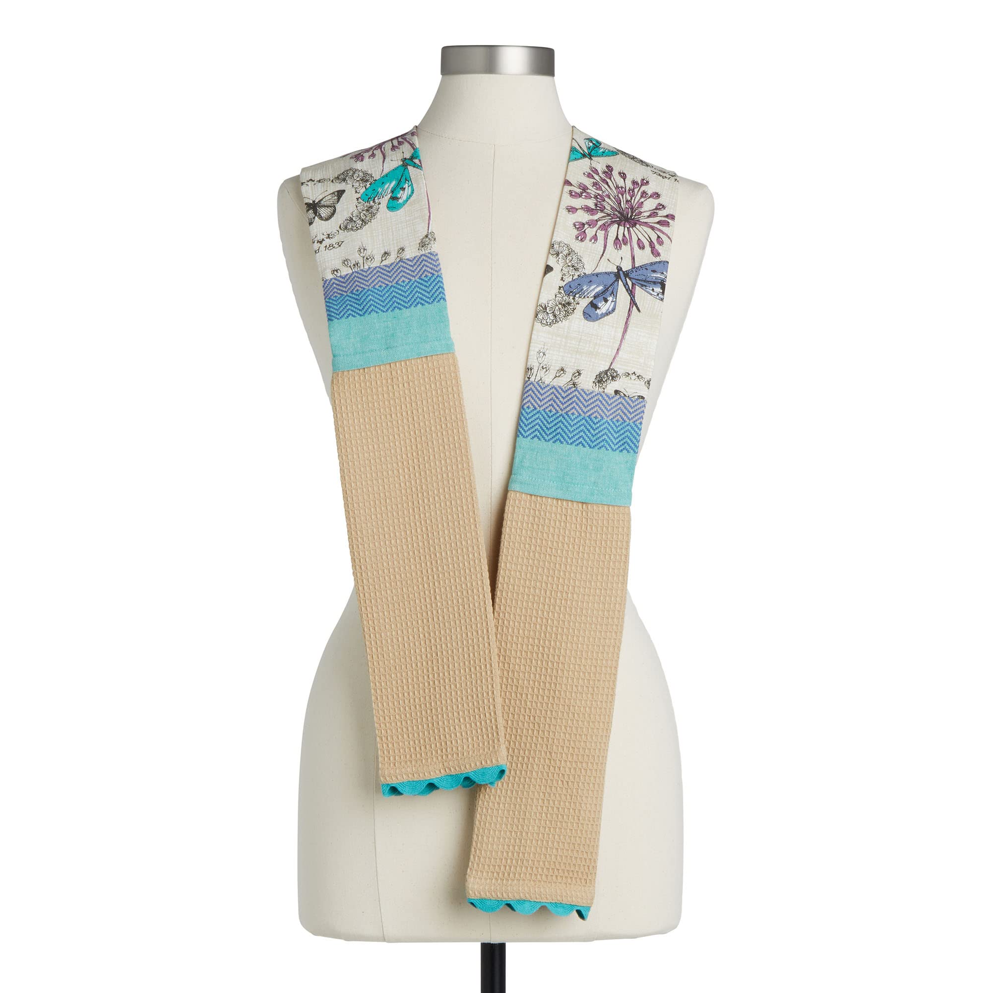 DEMDACO Dragonfly Teal Extra 68 Inch Long Cotton Blend Over The Shoulder Kitchen Towel Boa