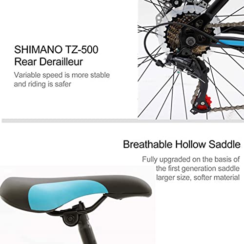 Dinling Mountain Bike, 21 Speed 26 Inch Adults Bicycle for Men and Women Shipped from CA (A-White)
