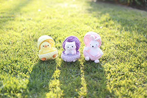 Plushland Plush Stuffed Animal 6 Inches Zip Up Egg Hideaway Cute Yellow Pastel and Polka Dot Easter Colors Spring Inspired Gift for Girls and Boys Birthday Mother's Day (Easter Chick)