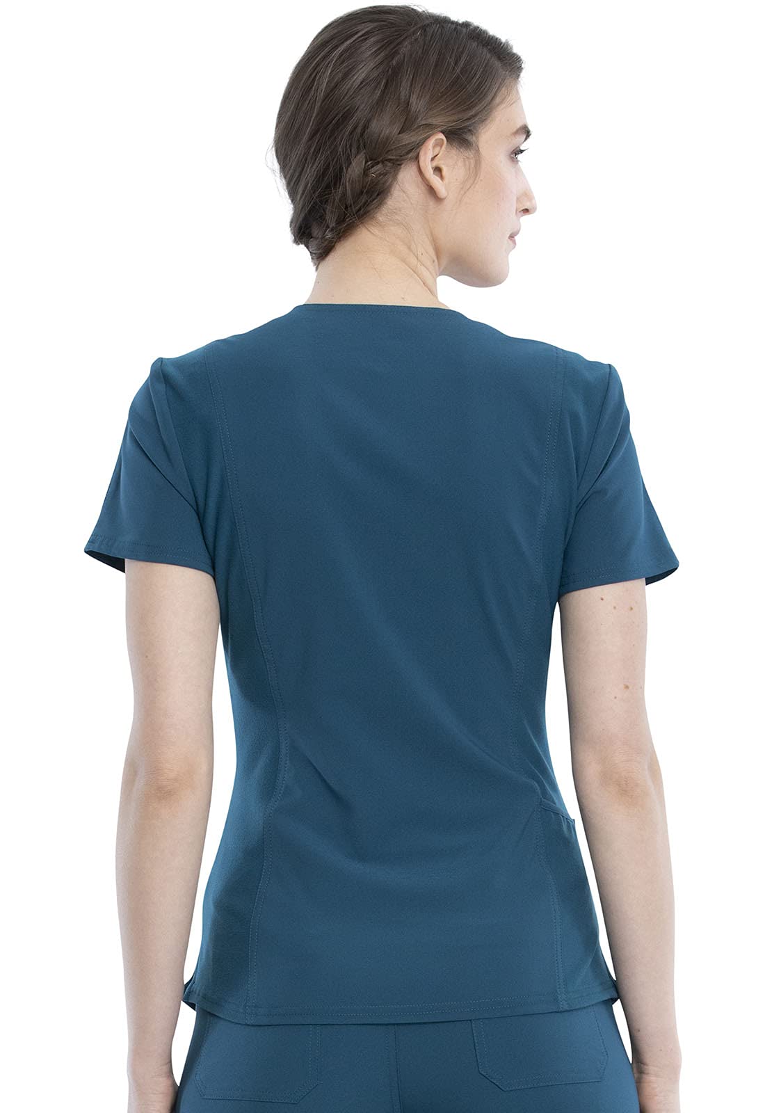 Cherokee iFlex Women's V-Neck Scrub Top, CKK817, Caribbean Blue, 3XL