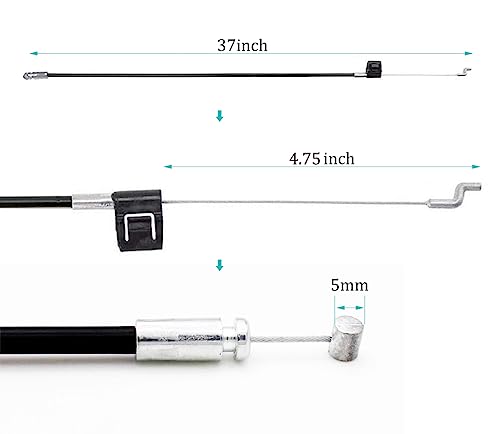 ttmagic Universal Recliner Release Cable Replacement Part, Sofa Couch Recliner Pull Cable 37inch, 5mm Cable Barrel End S-Shaped Hook Exposed Cable (4.75 in Length)