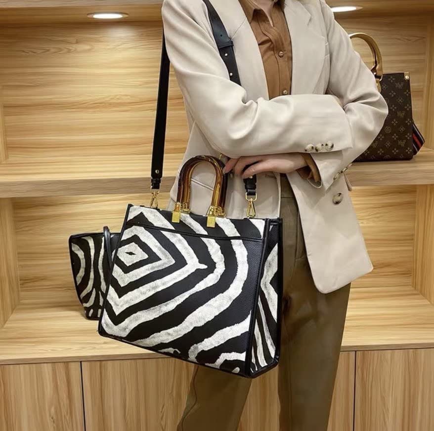 Designer Zebra Cross Bag, Black and White Zebra