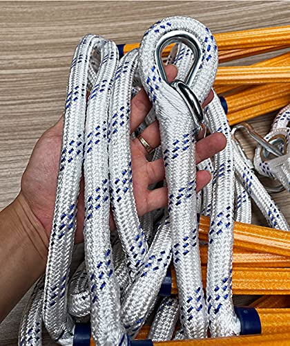 Home Rope Ladder,Emergency Ladders Emergency Fire Escape Ladder Nylon Escape Ladders Safety Ladder Home with Hooks/6M