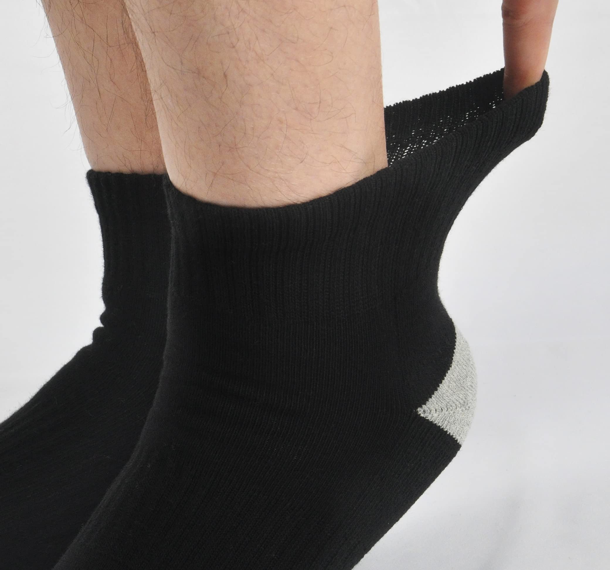 CLDJOIT Mens Sport Running Hiking Work Casual Low Cut Socks, Max Cushion Thick Athletic Ankle Cotton Socks for Men 6 Pack (Black)