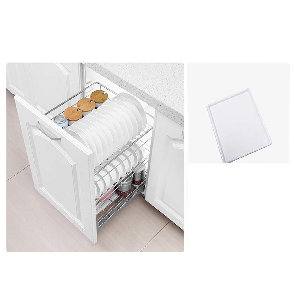 Dish rack Kitchen Sliding Cabinet, Professional Chromed Metal Slide Cabinet Pull Out Organizer Wire Storage Basket Drawer Kitchen Cabinets for Base Cabinets