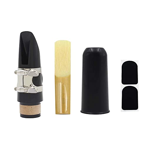 Clarinet Mouthpiece Kit, Includes Ligature+Clarinet Mouthpiece Cushions+Clarinet Reed 2.5+Black Clarinet Mouthpiece Plastic Cap