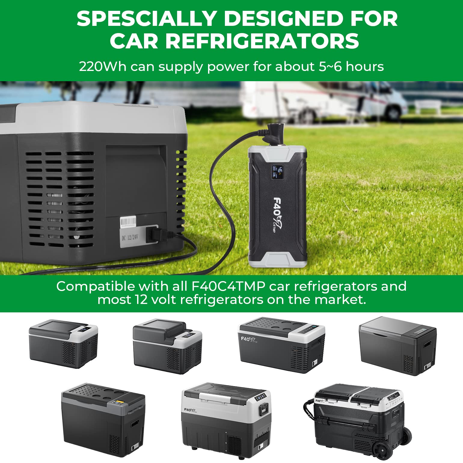 F40C4TMP Bundle - 2 Items: 23 Quart Portable Refrigerator and 220Wh Portable Power Station