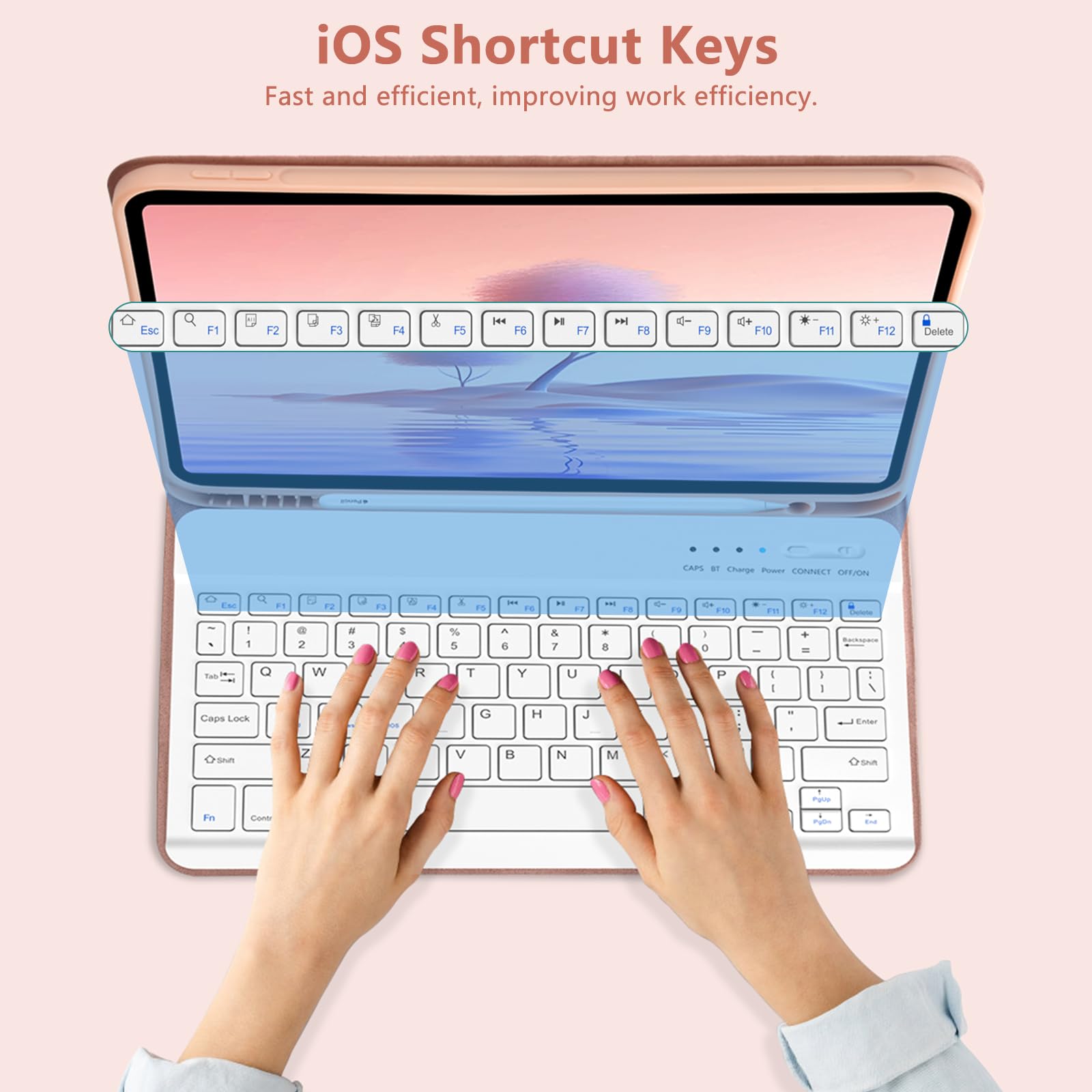 FUWANG iPad Air 5th Generation 10.9 Keyboard Case 2022,Detachable Wireless Keyboard with Pencil Holder,Smart Keyboard Case for iPad Air 5th Gen 2022/Air 4th Gen 2020 10.9 Inch/Pro 11 Inch 2018 (Blue)