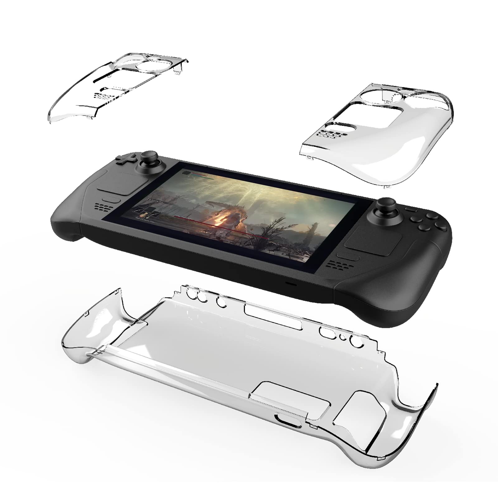 Clear Case Compatible with Steam Deck Game Console, Hard PC Material Protective Case