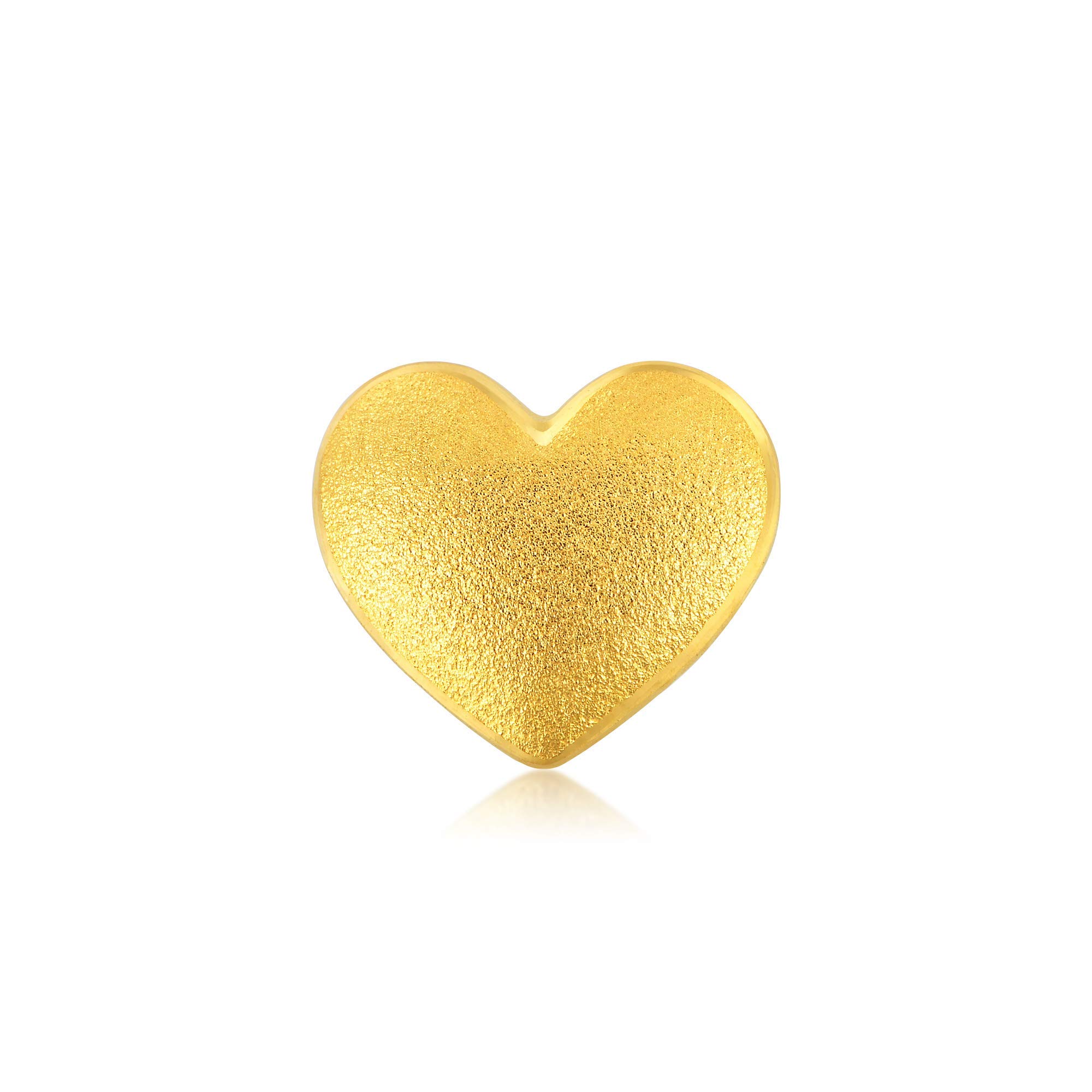 CHOW SANG SANG 999.9 24K Solid Gold Heart Single Stud Earring 91935E (Sold Single Not Pair)