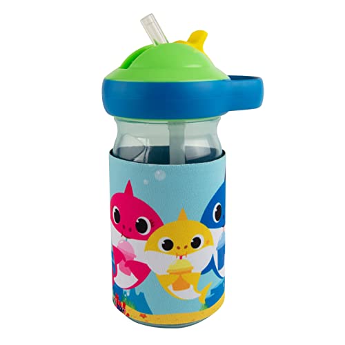 The First Years Baby Shark Chill & Sip Kids Insulated Water Bottle ā Baby Shark Water Bottles with Straw and Insulated Cool Wrap ā 12 Oz ā 24 Months and Up