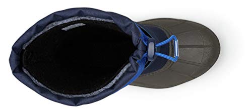 Columbia unisex child Powderbug Plus Ii Snow Boot, Collegiate Navy/Chili, 2 Big Kid US
