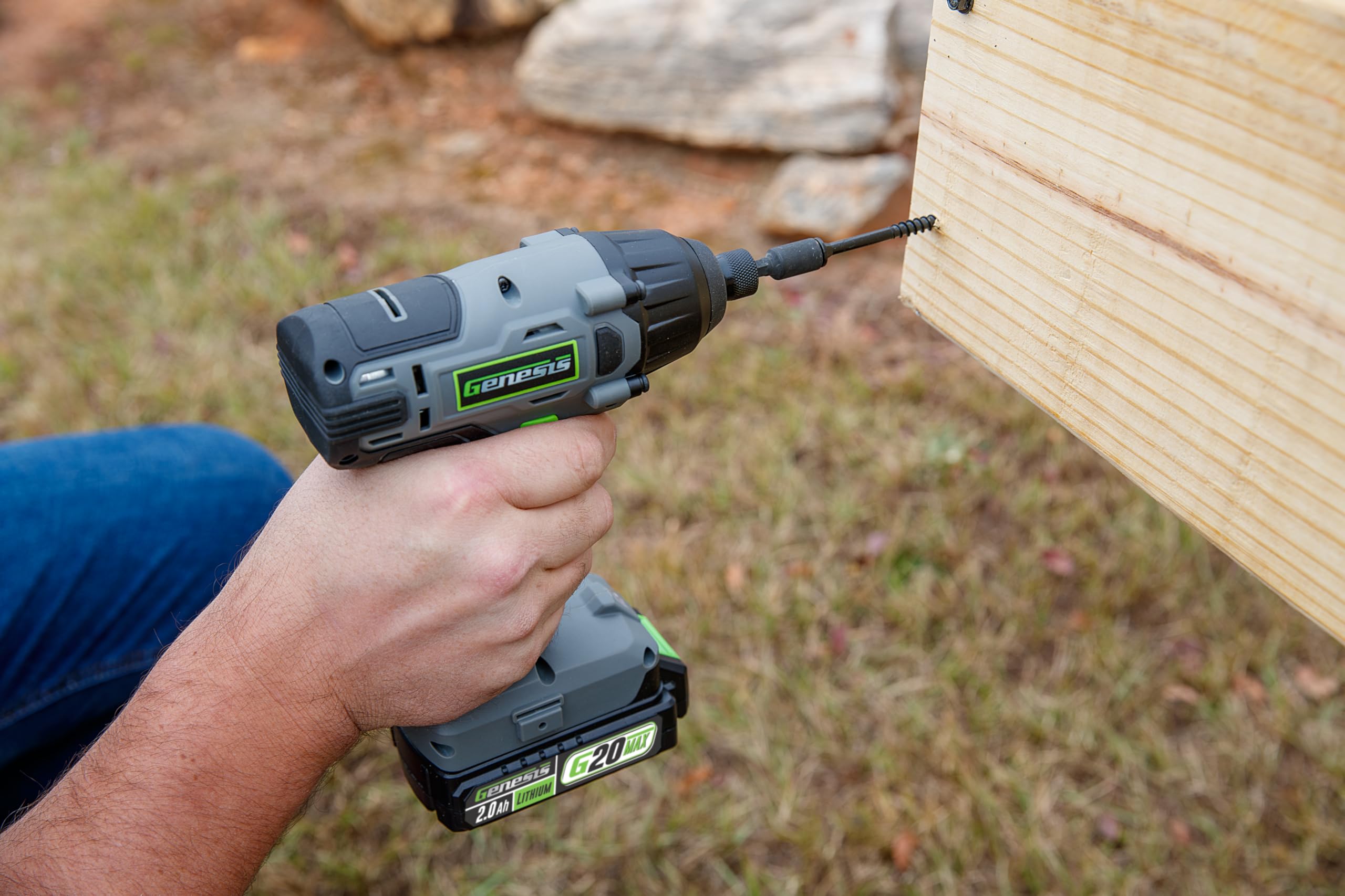 Genesis G20MAX GLID20B 20V Cordless 1/4" Impact Driver with Battery and Charger 2.0Ah, 1600 in-lbs, 2 Year Warranty