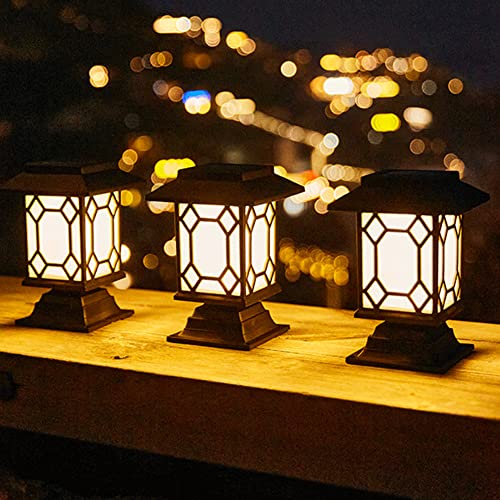 JSBDPHW Solar Villa Pillar Lamp Outdoor Waterproof Post Light Patio Garden Decoration Column Light Lawn Light Base Landscape Light Deck Light