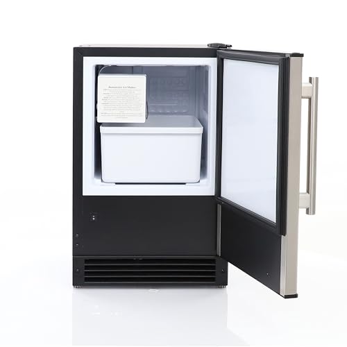 Maxx Ice MIMC15C, Countertop or Built-in Ice Maker, 15 lbs, in Stainless Steel