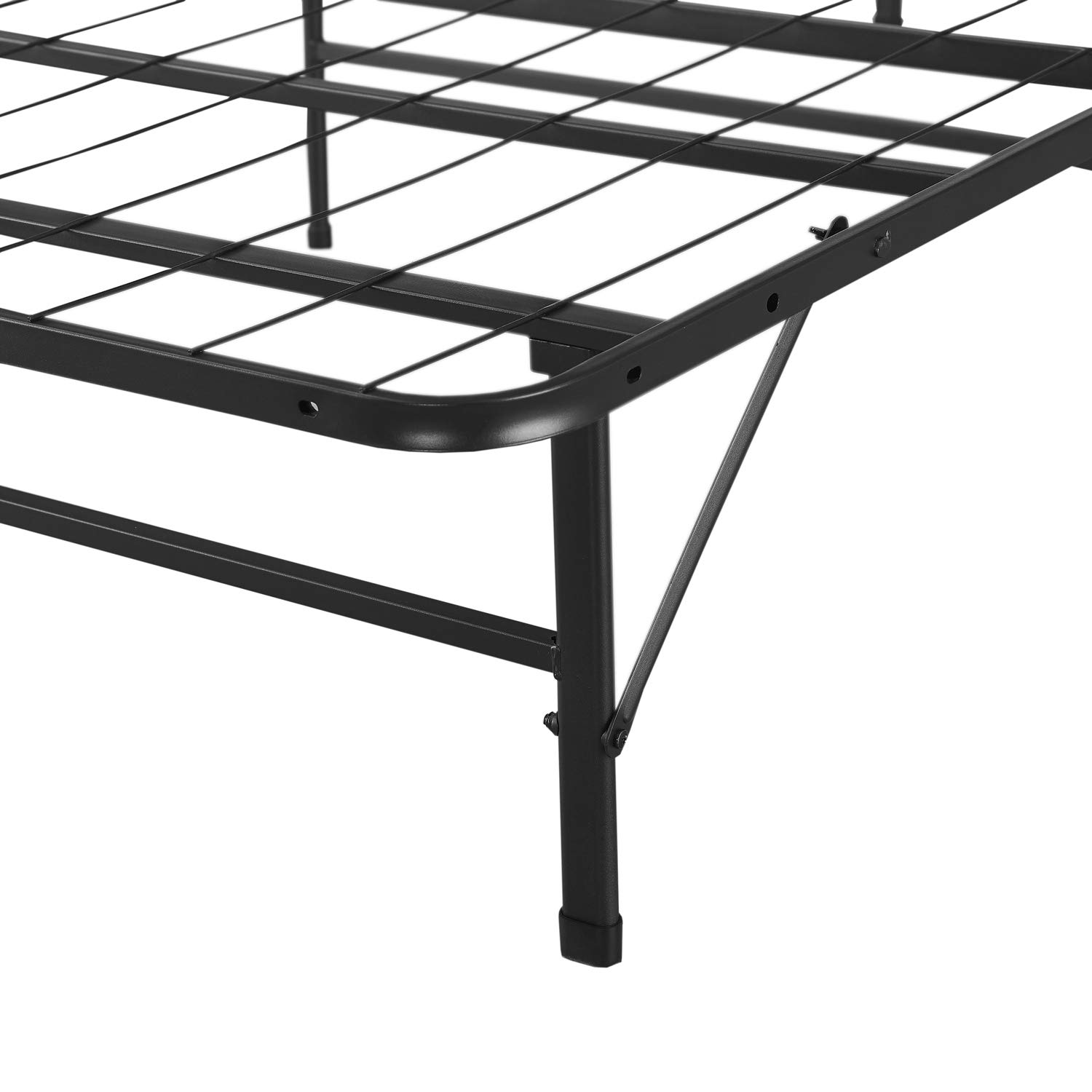 IdealBase 14" Twin Bed Frame Heavy Duty Foldable Bed Frame Folding Bed Frame with Steel Metal Slats Mattress Foundation Box Spring Replacement 600lbs Capacity Platform Bed Twin Bed Frame Size, Black