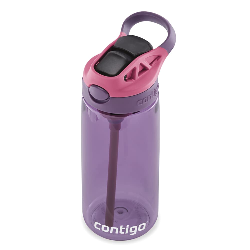 Contigo Ashland 2.0 Leak-Proof Water Bottle with Lid Lock and Angled Straw & Aubrey Kids Cleanable Water Bottle with Silicone Straw and Spill-Proof Lid, Dishwasher Safe, Juniper